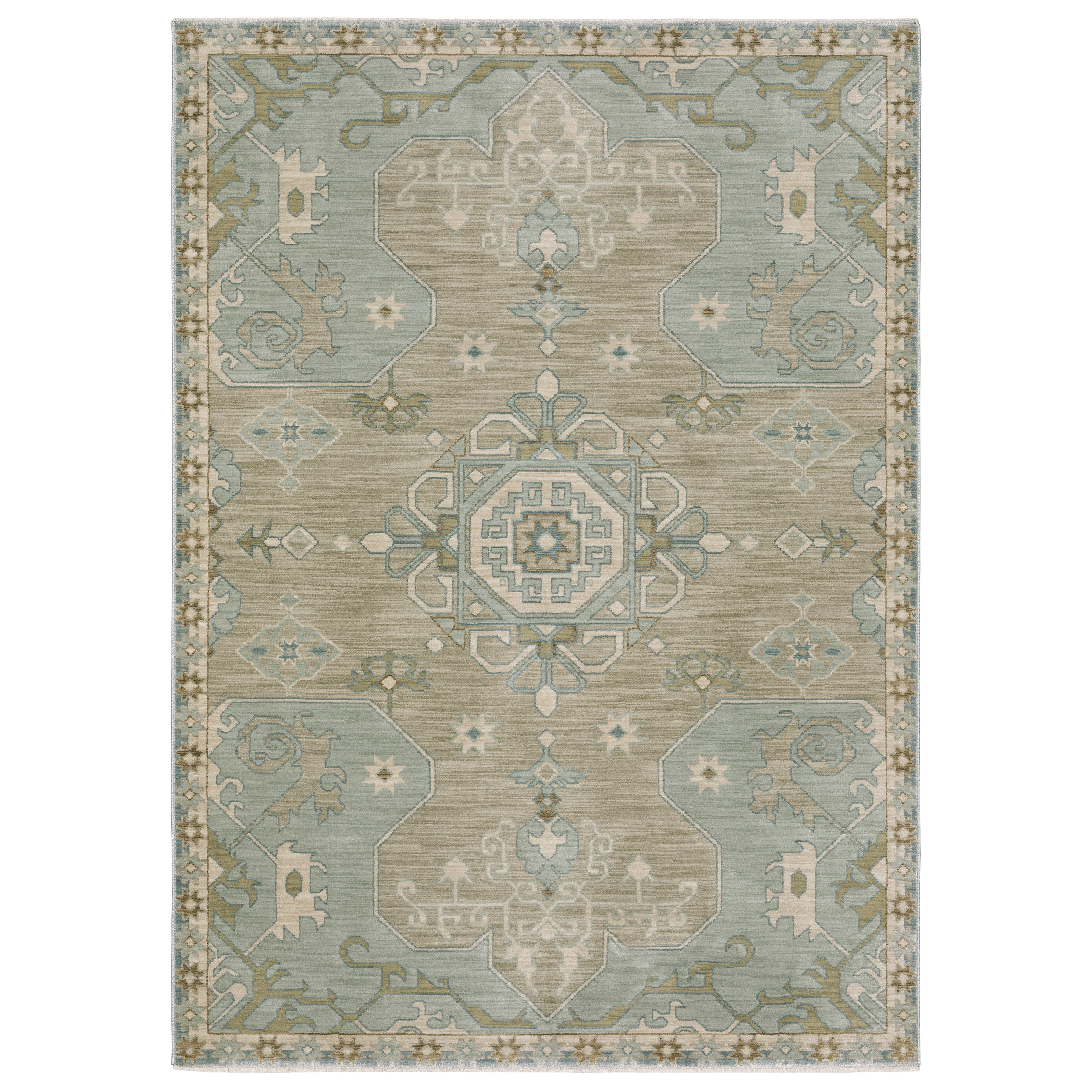 Charlton Home® Graicyn Bohemian Old World Inspired Grey/ Blue Area Rug ...