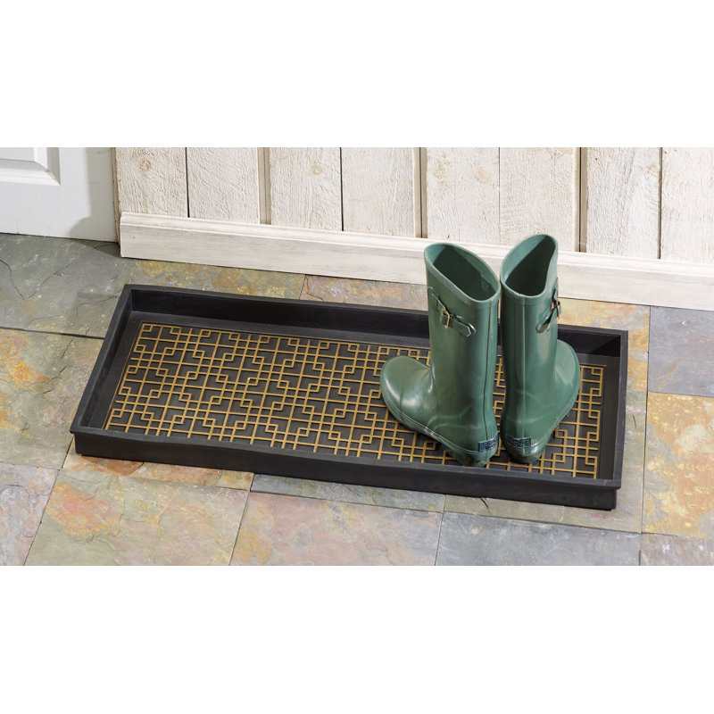 HFLT Logan Arrow 34in x 14in Non-Slip Outdoor Rubber Boot Tray | Wayfair