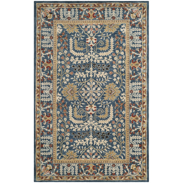 Lark Manor Armintha Oriental Wool Dark Blue Area Rug & Reviews ...
