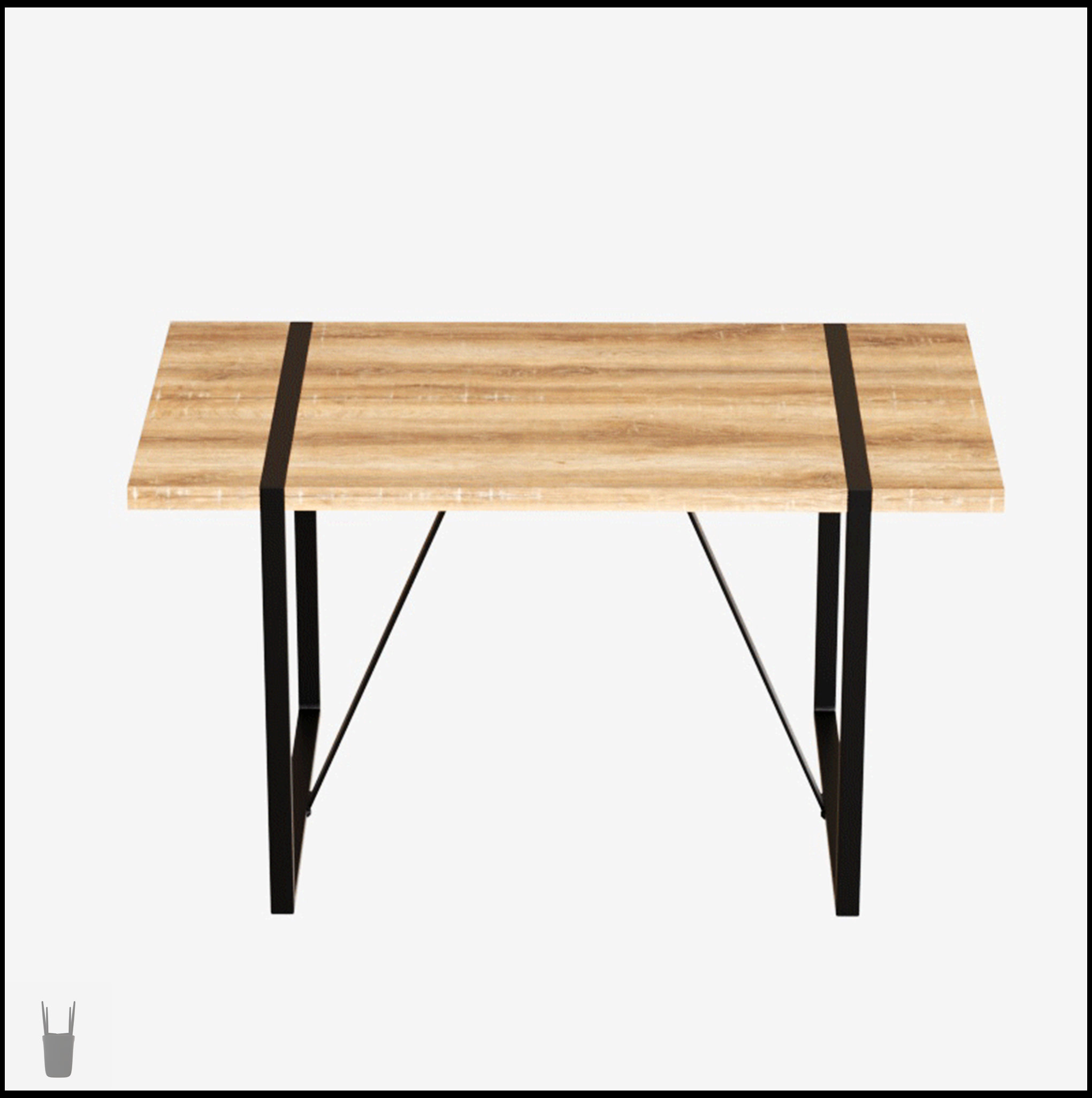 Ivy Bronx Modern Industrial Rectangular MDF Wood Dining Table With ...