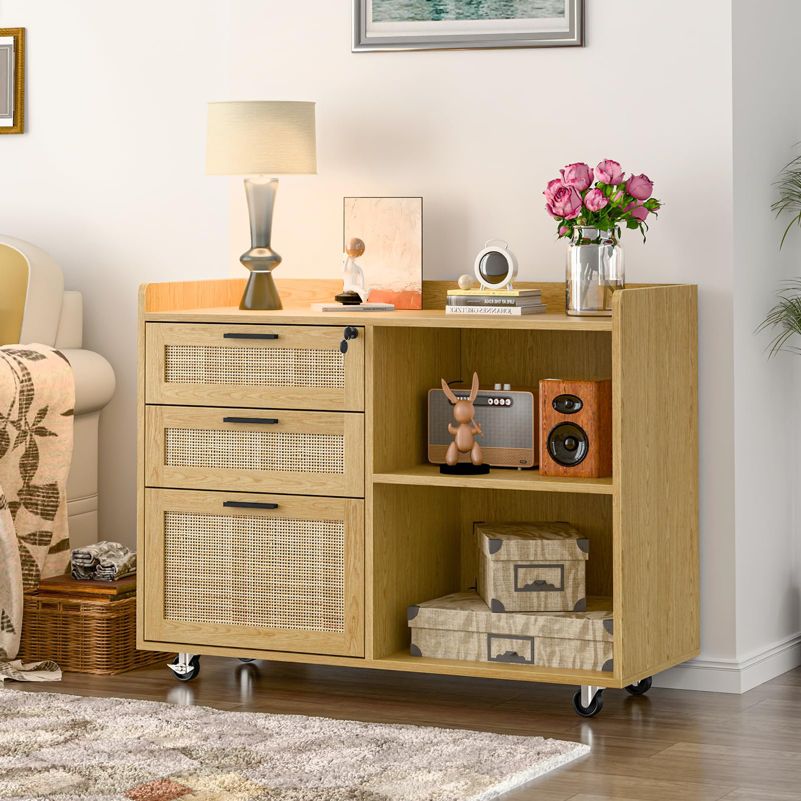 Bay Isle Home™ 3 Rattan Drawer Lateralfile Cabinets With Lock - Wayfair ...