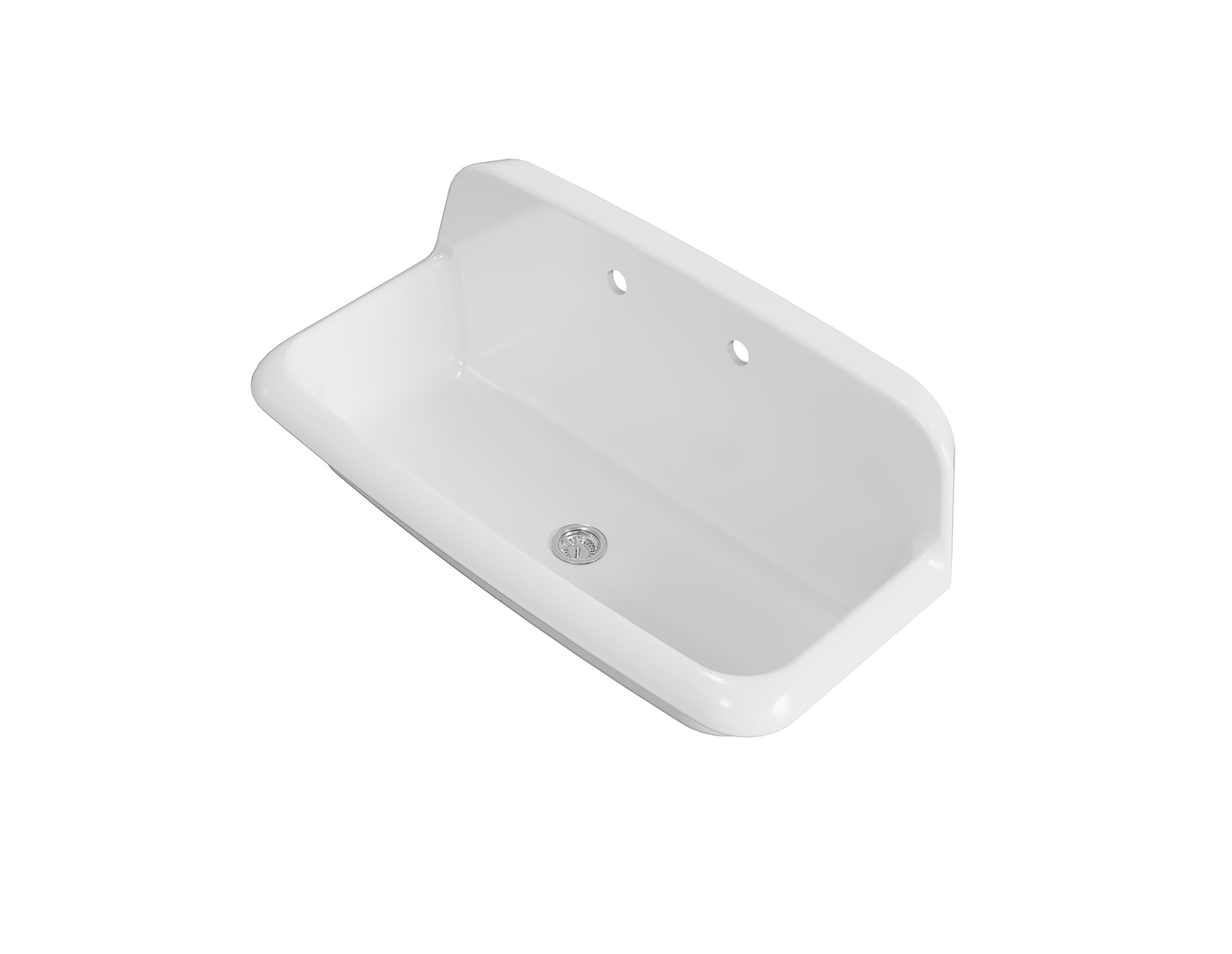 ELLAI 36 Inch Wall Mounted High Back Kitchen Sink White Porcelain ...
