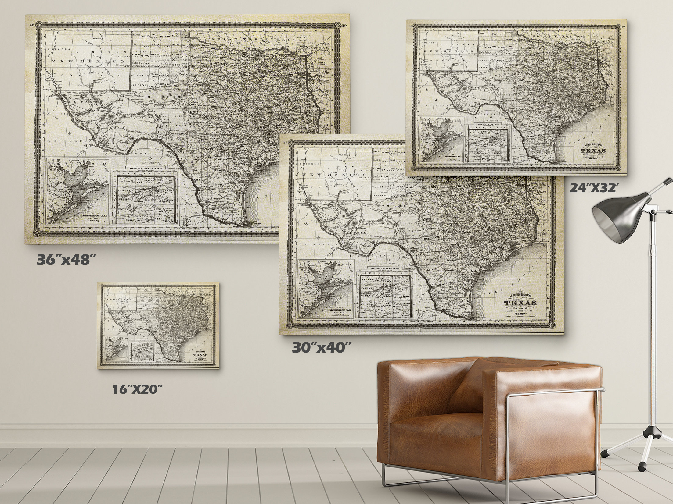 Steelside™ Vintage Map Texas I - Graphic Art Print & Reviews | Wayfair