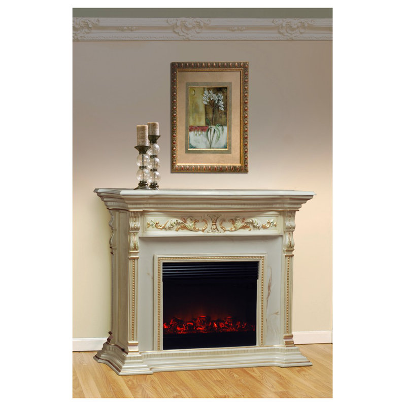 Latitude Run® 917AM Luxury Electric Fireplace Marble Top - French ...