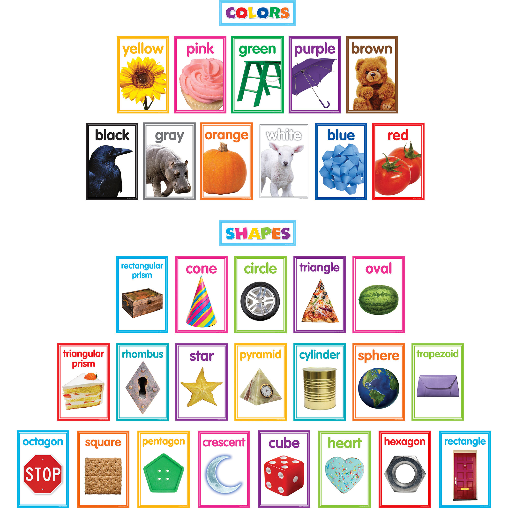Teacher Created Resources Colorful Photo Shapes and Colors Cards ...