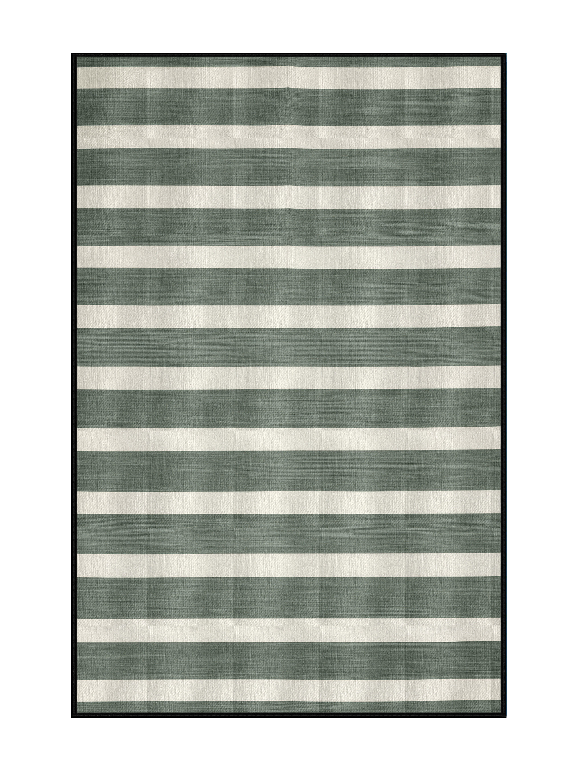 Hokku Designs Washable Sage White Striped Area Rug | Wayfair