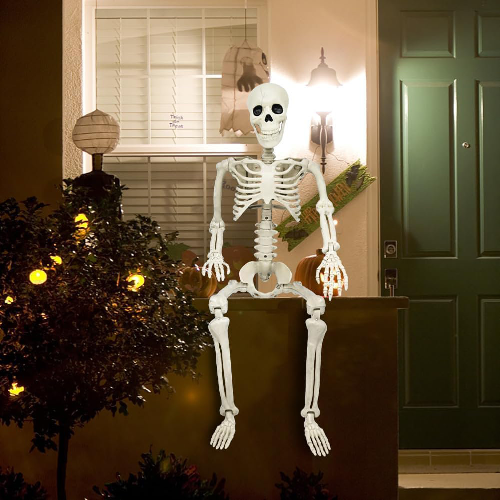 The Holiday Aisle® Creepy Halloween Plastic Skeleton for Graveyard ...
