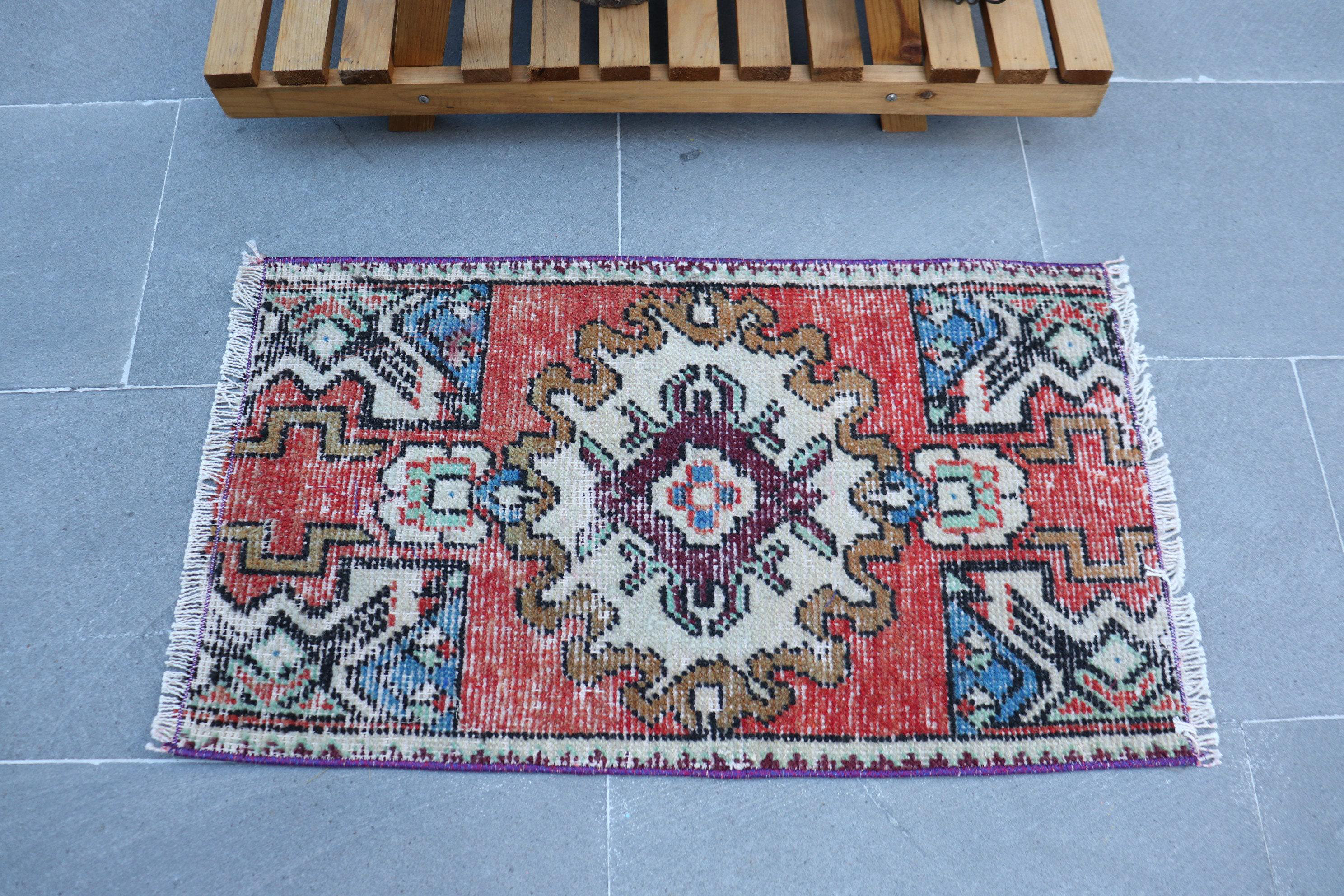 Bungalow Rose Vintage Turkish Door Mat with Artistic Red Geometric ...