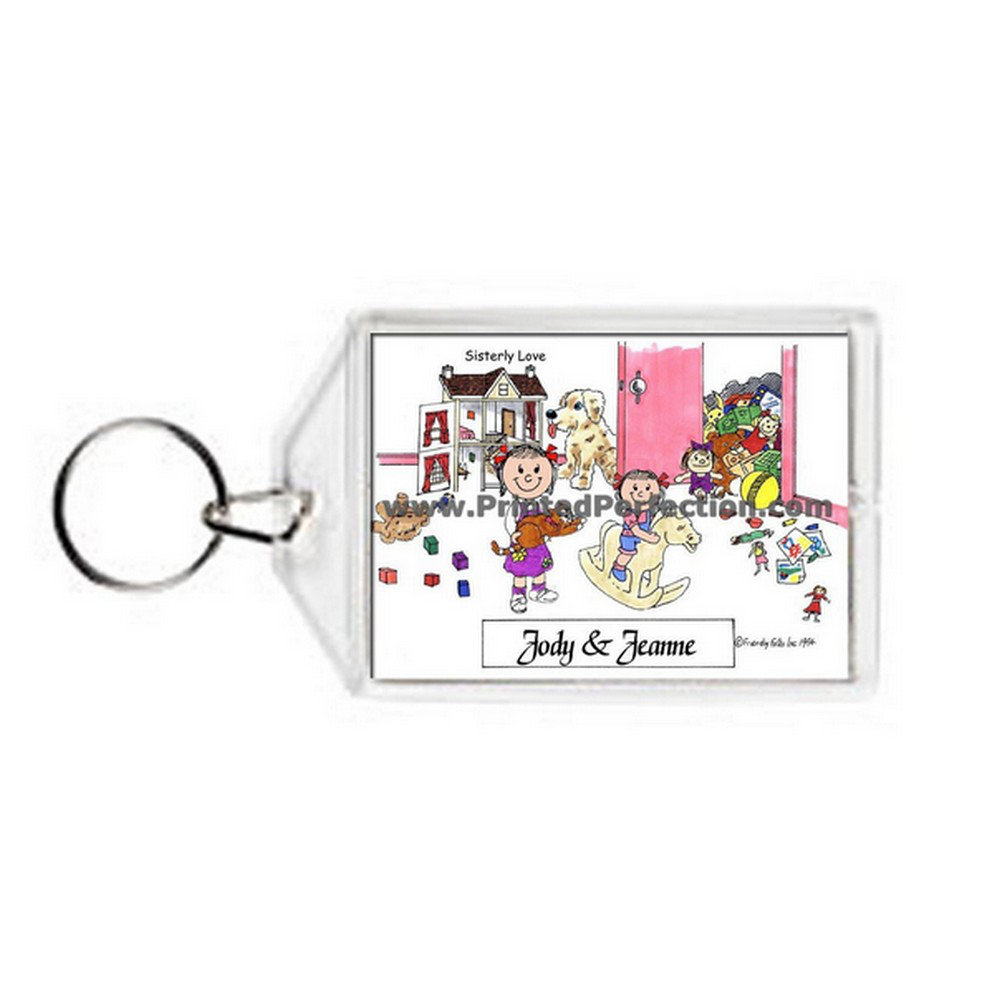 Printed Perfection Personalized Sisters Acrylic Key Chain | Wayfair