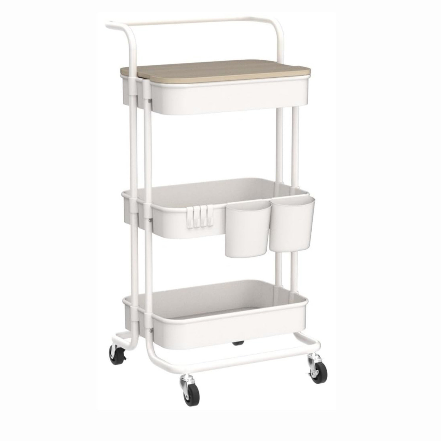 Ameriwood 3 Tier Rolling Utility Cart with Cover Top Board | Wayfair