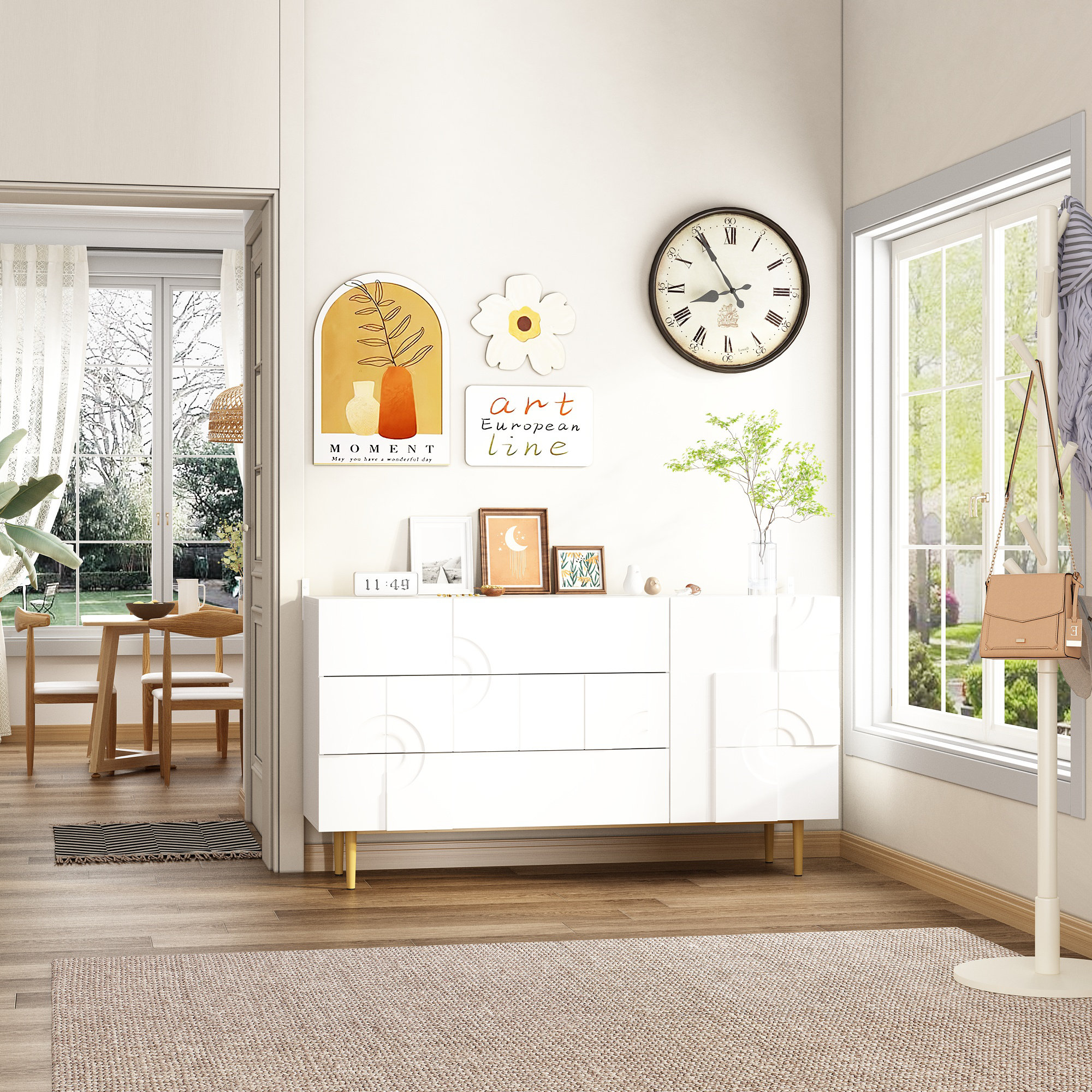 George Oliver Quron 55.1'' W Sideboard With Cabinet And 3-Drawer | Wayfair