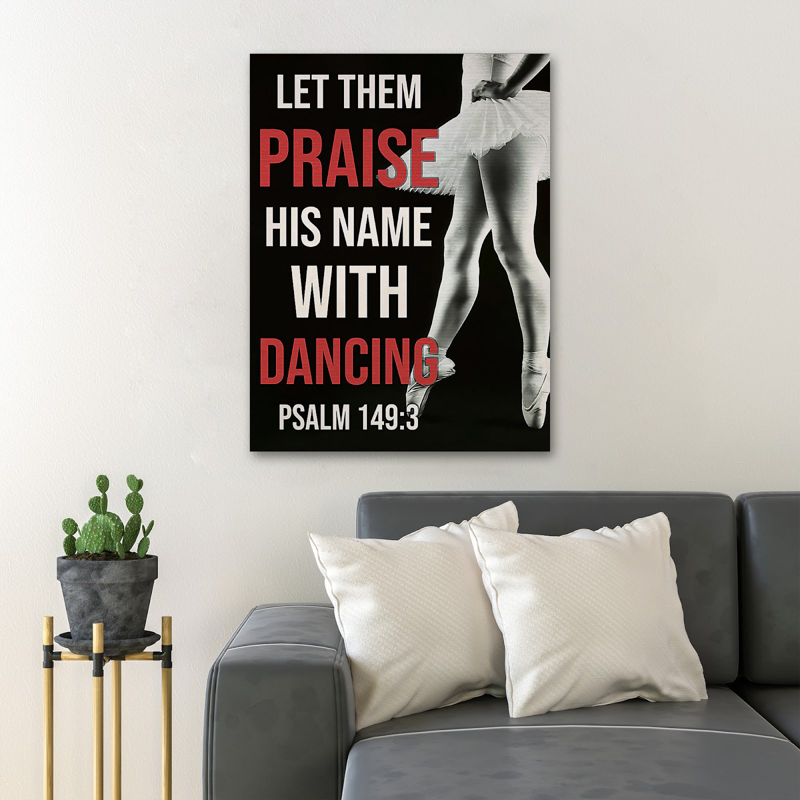 Trinx White Ballet Swan Girl On Black Background - Wrapped Canvas ...