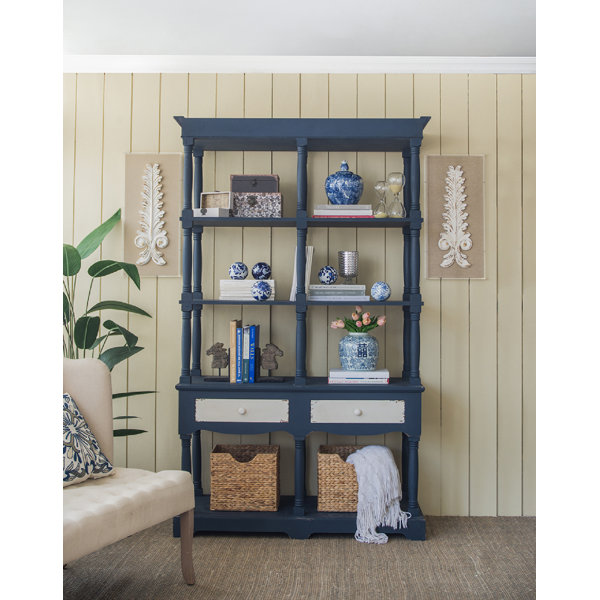 Ophelia & Co. Enfield Wood Bookcase, Display Storage Shelf Etageres ...