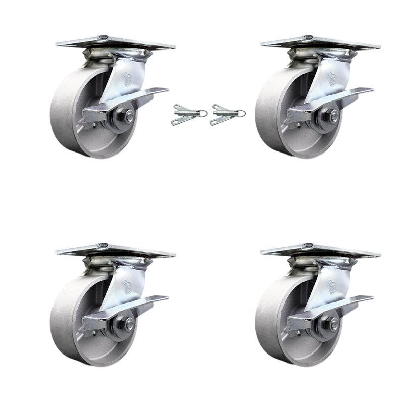 Service Caster 4 Piece Semi Steel Caster Set | Wayfair