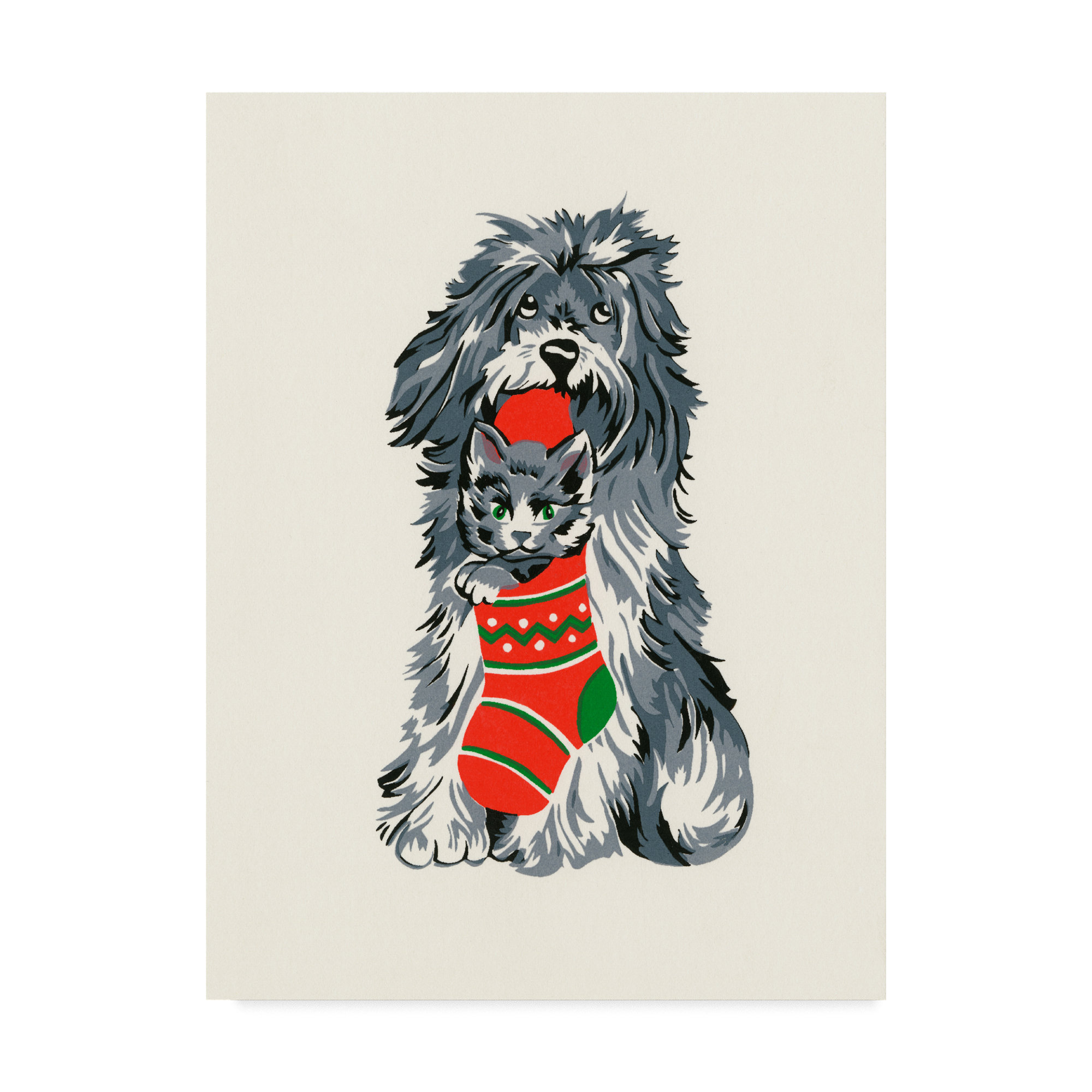 The Holiday Aisle® Dog Cat And Stocking by Crockett Collection ...