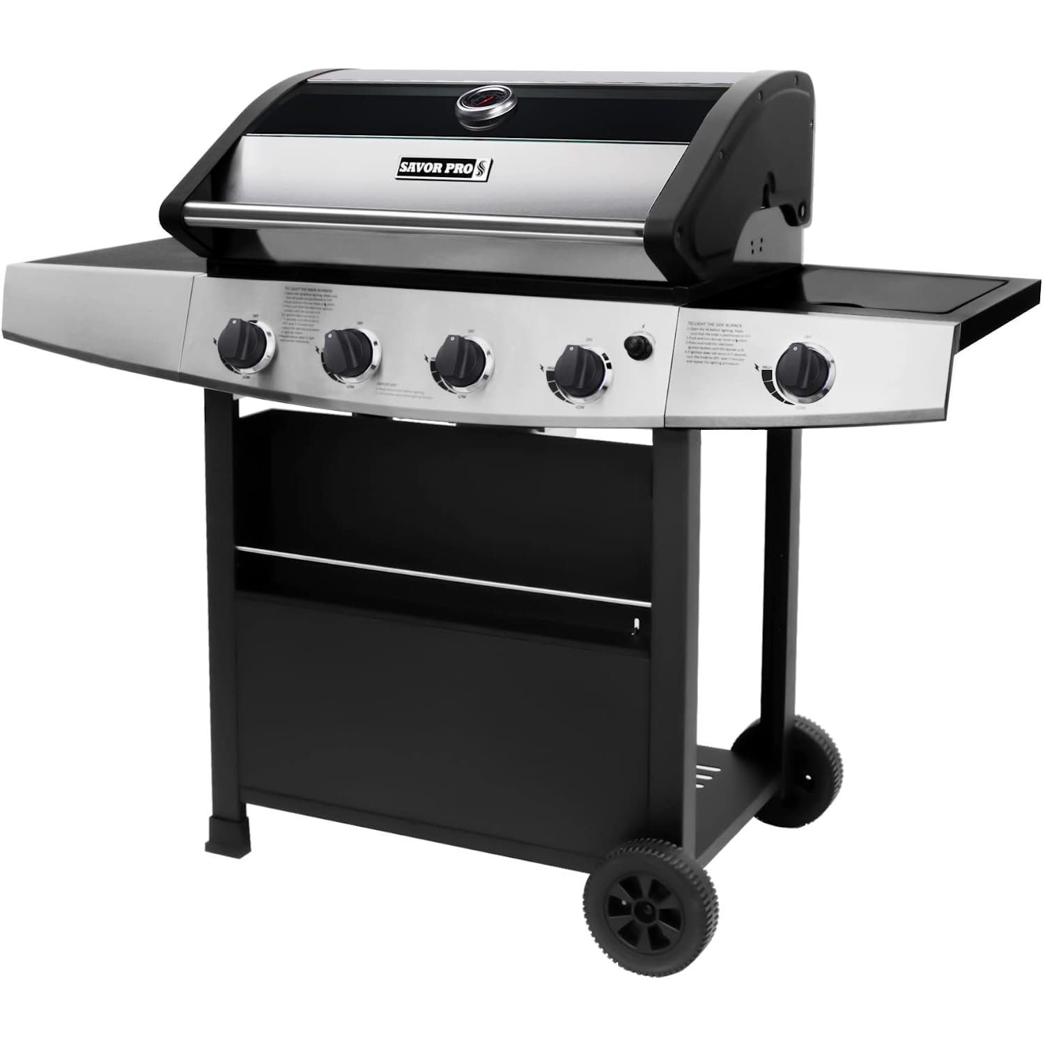 Vanston 4 - Burner Free Standing Liquid Propane 60000 BTU Gas Grill ...