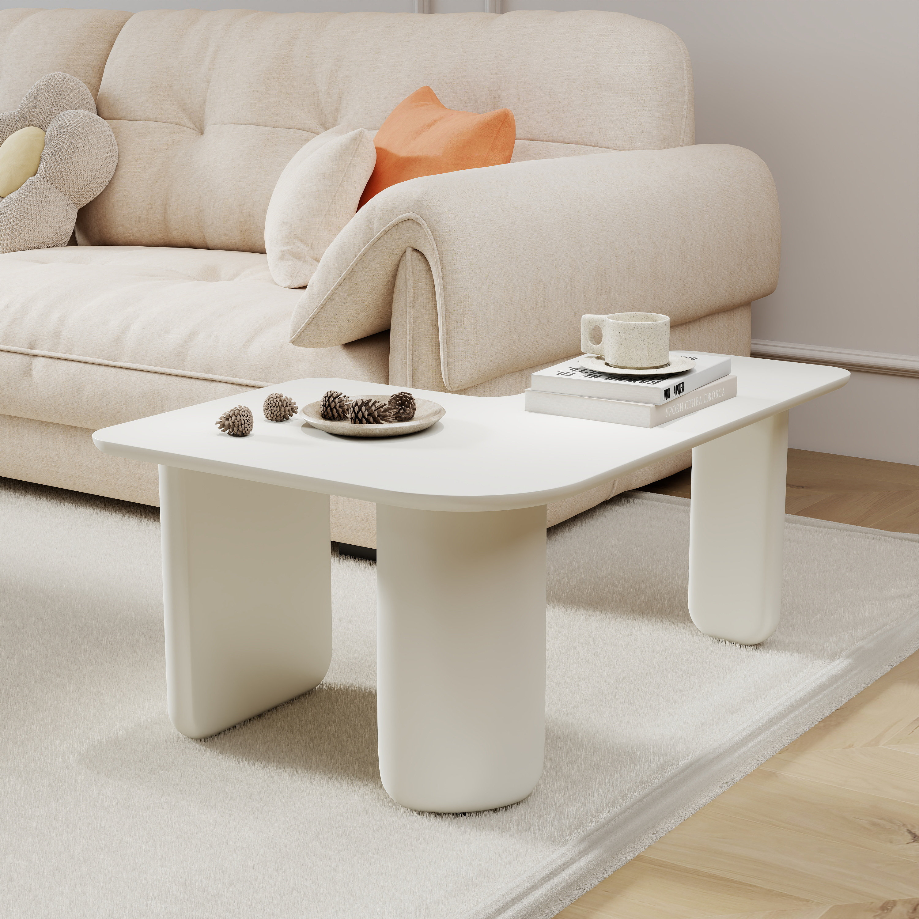 Ivy Bronx 1 Peice L-Shape Coffee Table, Modular Design, Eco-Friendly ...