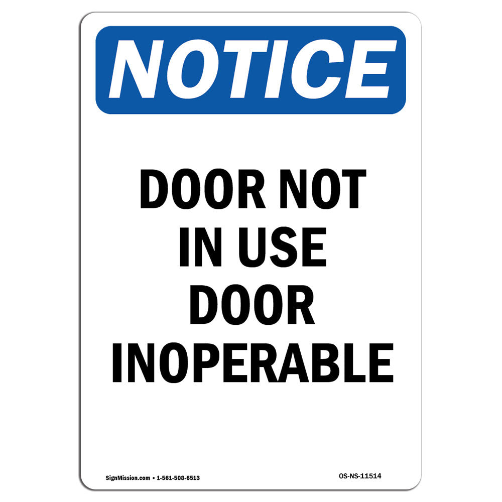 SignMission Osha Notice - Door Not in Use Door Inoperable Sign | Wayfair