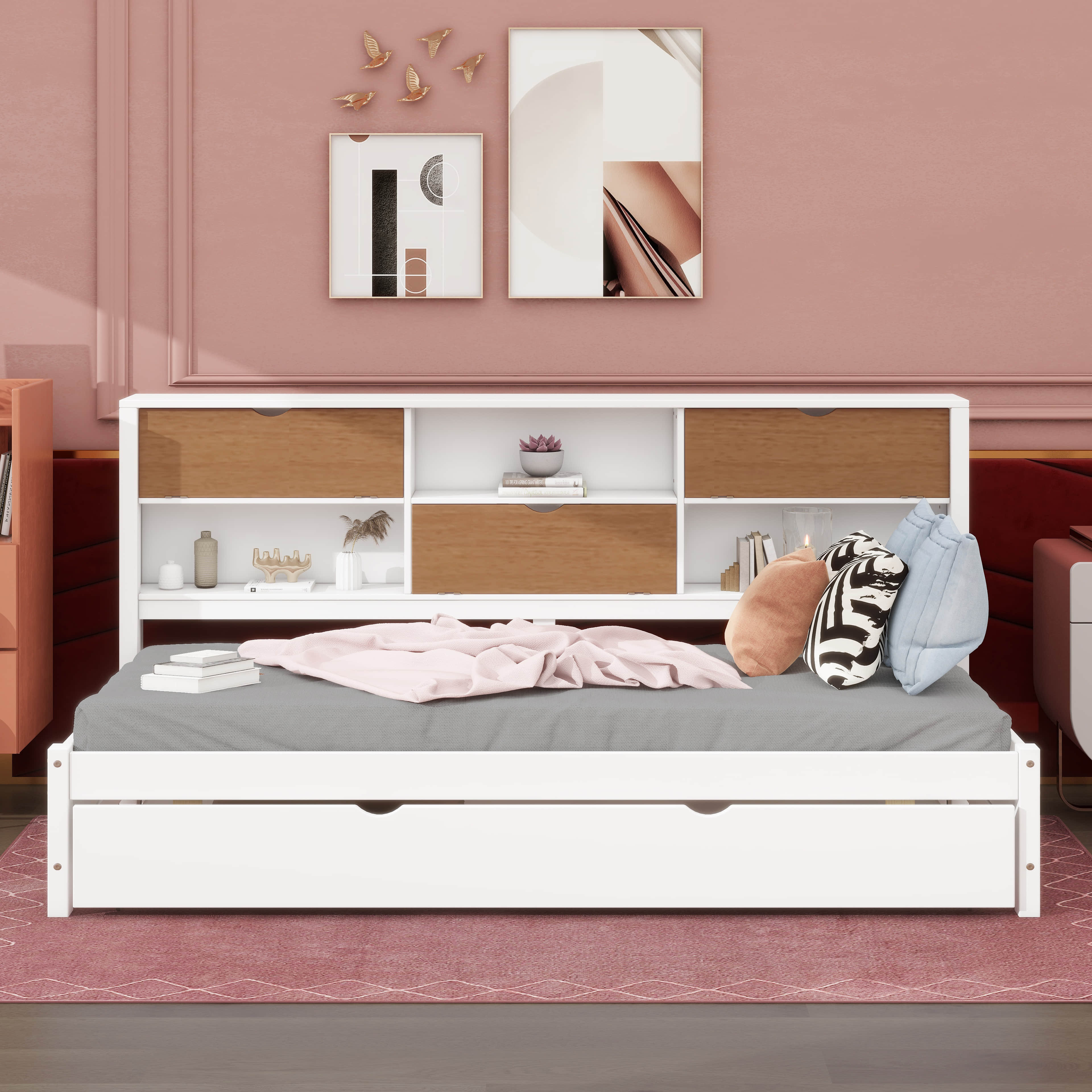 Lark Manor Une base de lit simple accompagnée d'un lit gigogne et d'une ...