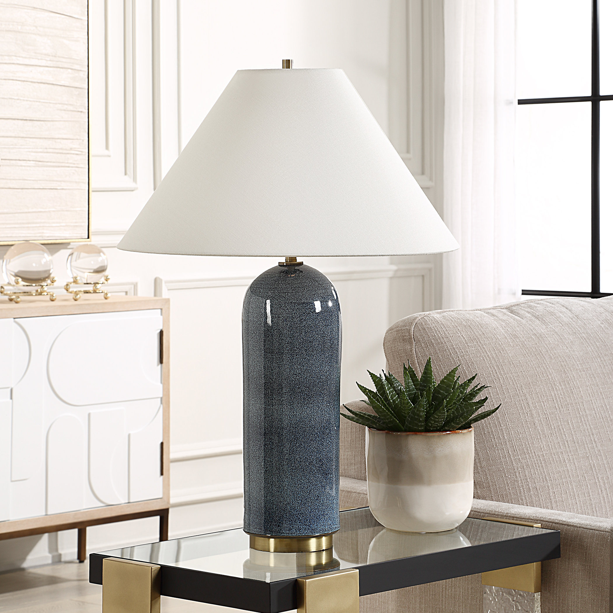 Wildon Home® Mayetta Deep Blue Table Lamp | Wayfair