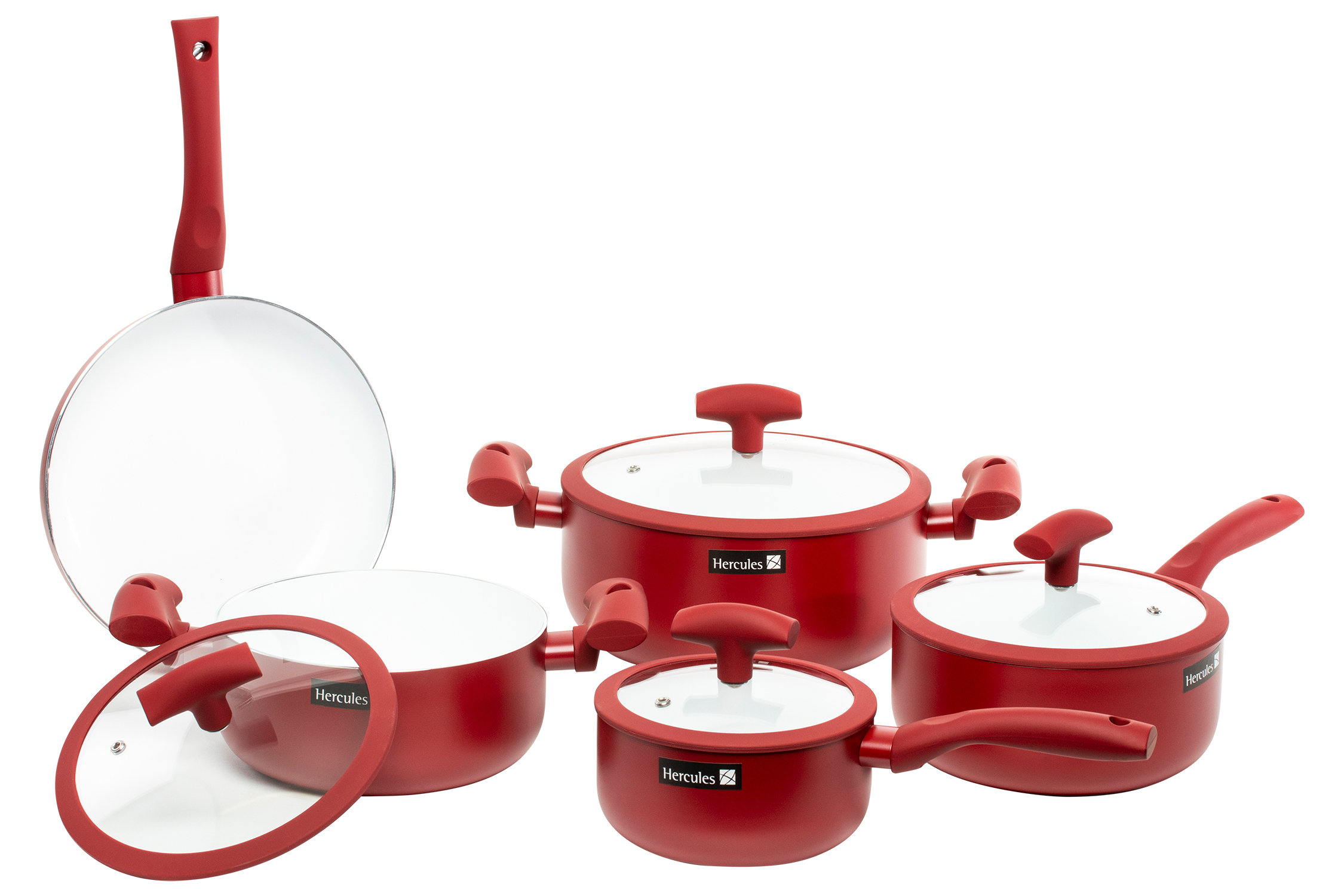 Hercules Mundial Hercules Nonstick Cookware Pots, Pans And Fry Pan Set ...