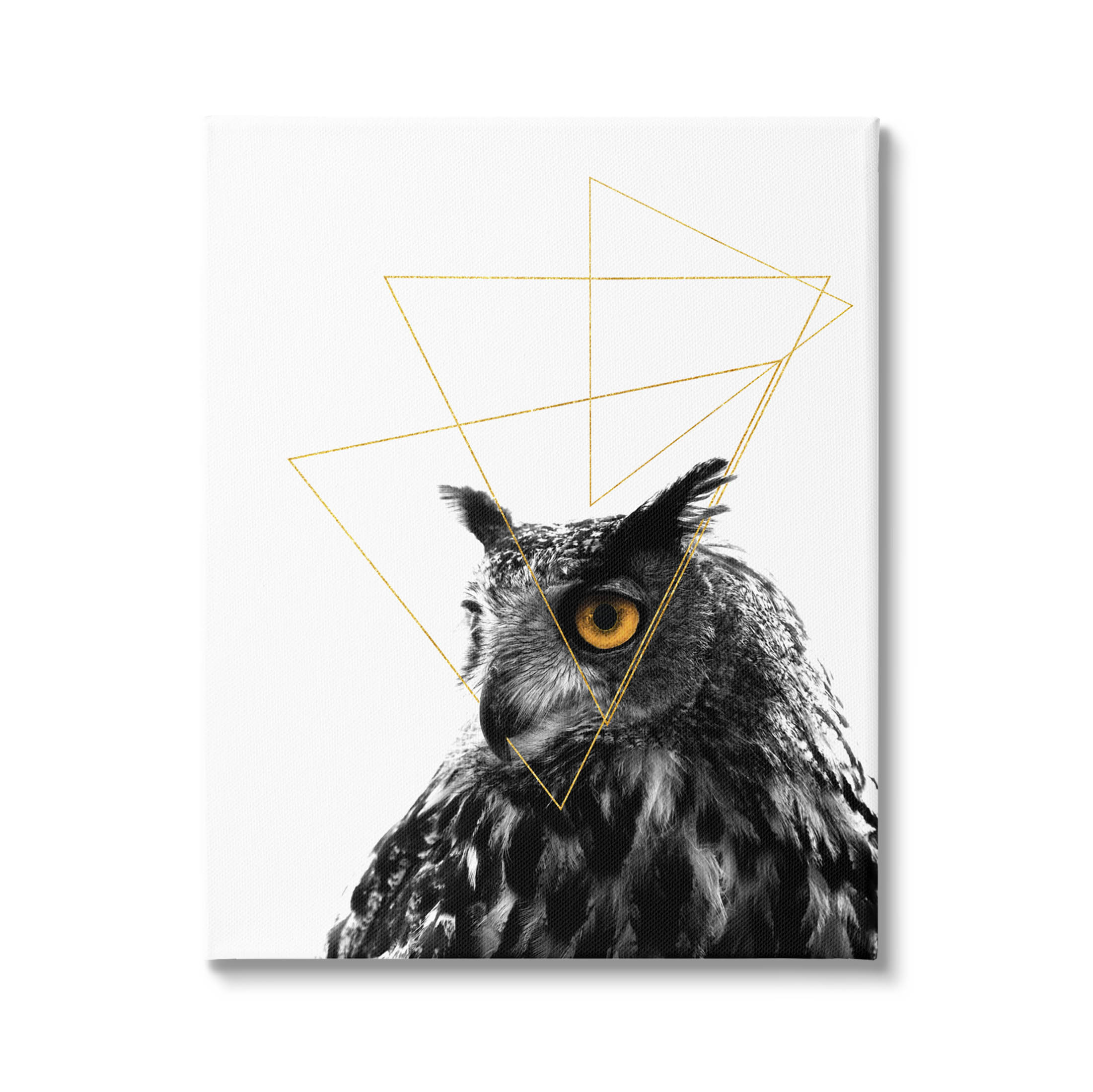 Stupell Industries Contemporary Geometric Owl Shapes Canvas Wall Art By ...