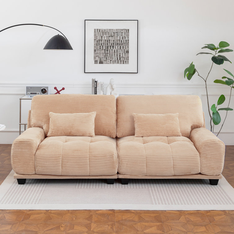 Mercer41 Convertible 2-Person Sofa Bed With Adjustable Backrest,Plush ...