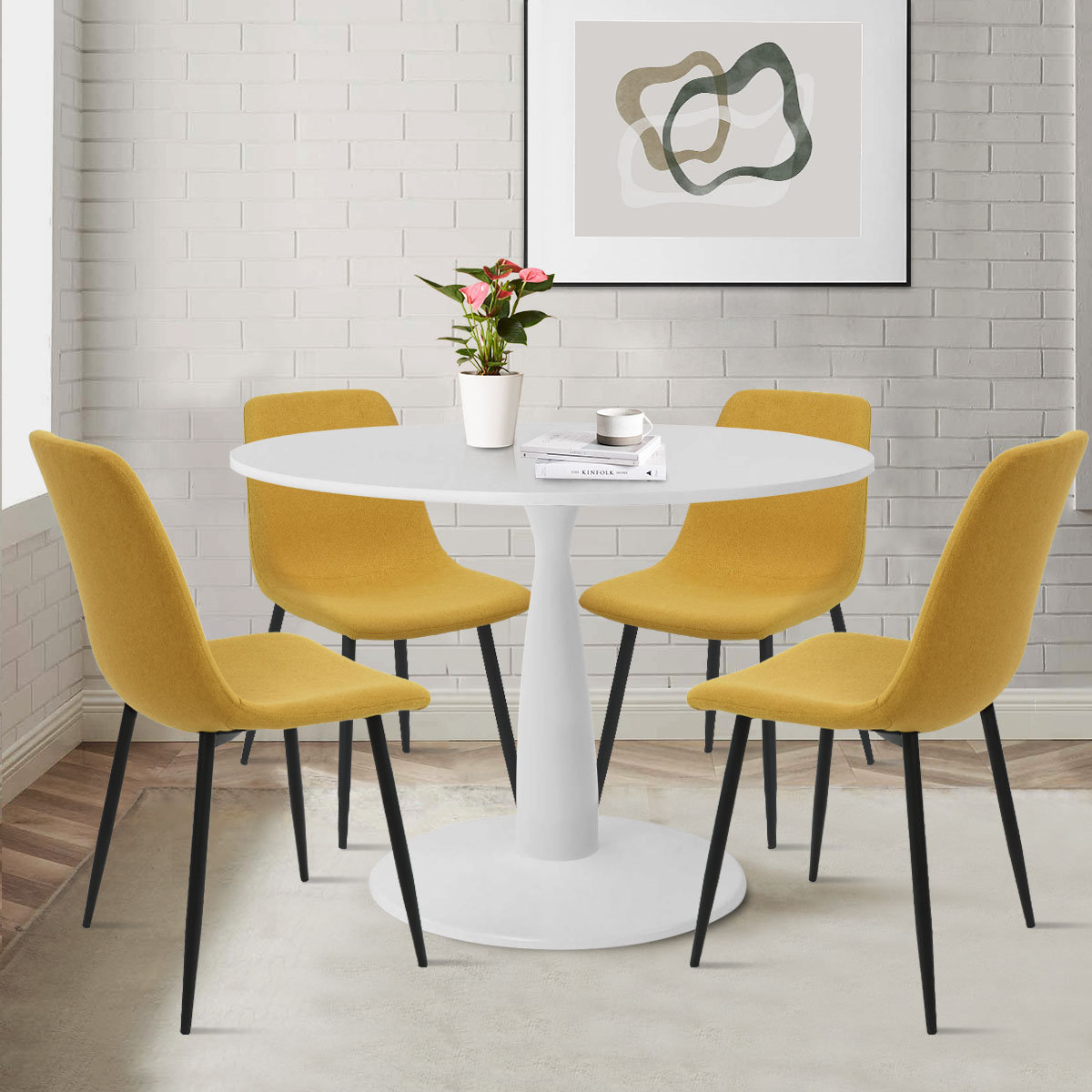 George Oliver Fahie 4 - Person Dining Table Sets With 35'' Round Table ...