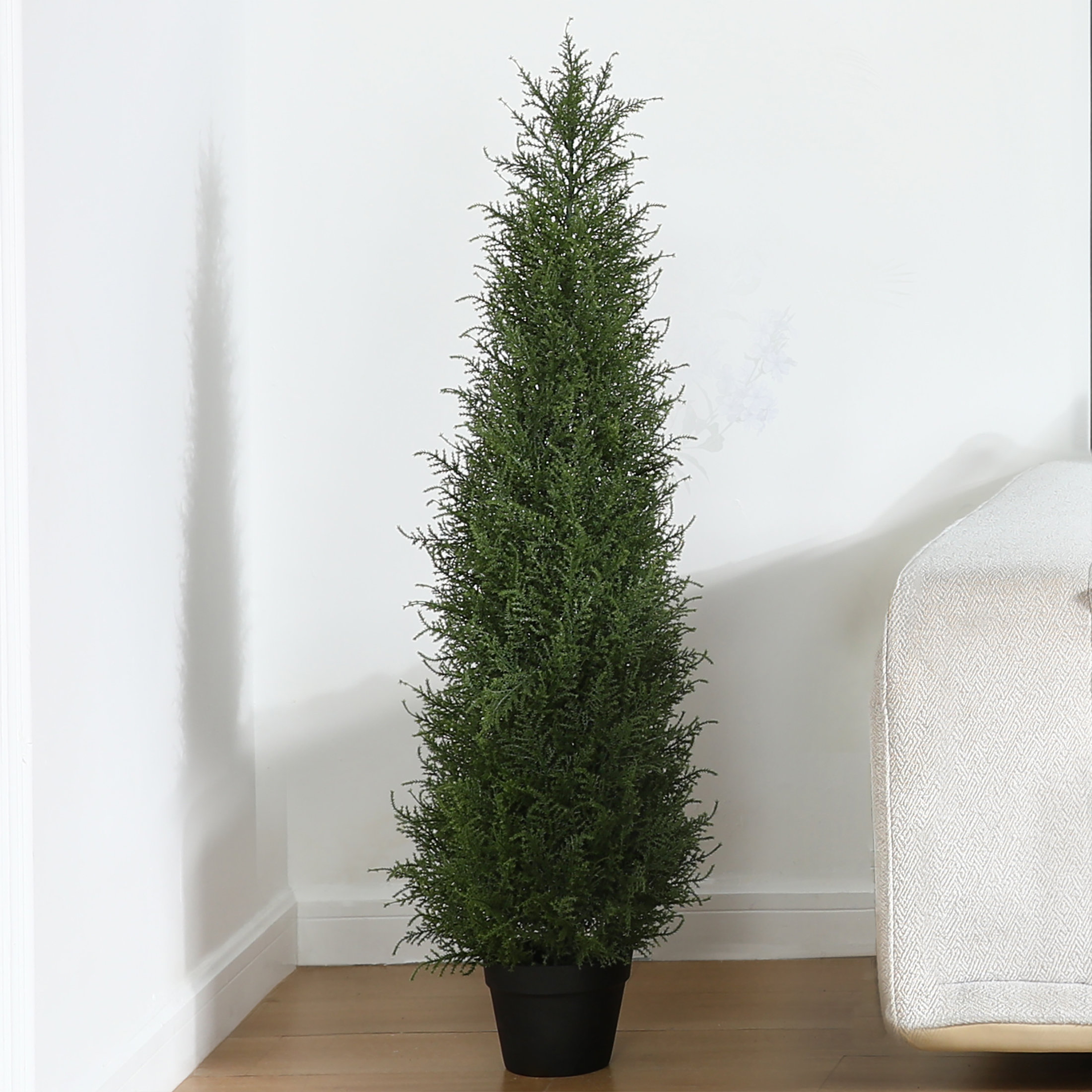 Primrue Adcock Faux UV Resistant Cedar Topiary Trees for Outdoors, Fake ...