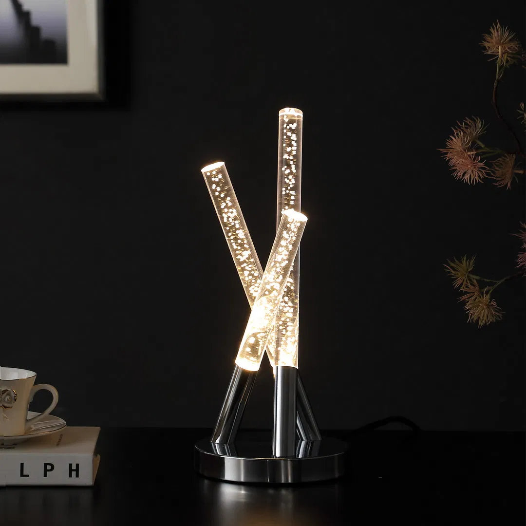 Ivy Bronx Modern Acrylic Upright Leg Led Metal Table Lamp | Wayfair