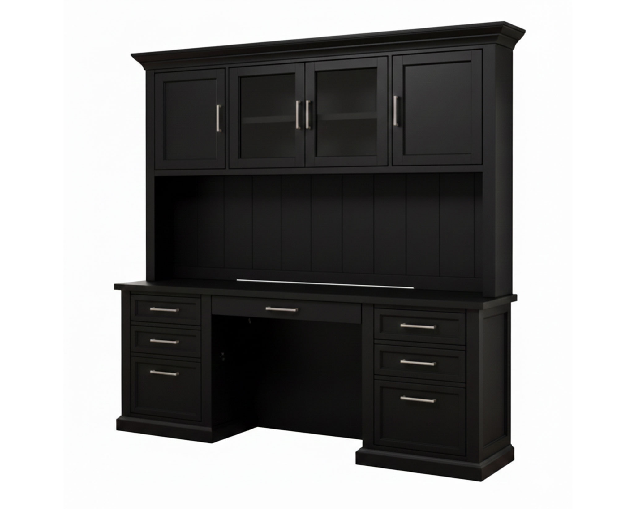 Martin Furniture Abby Modern Wood Hutch with Doors - Black | Wayfair