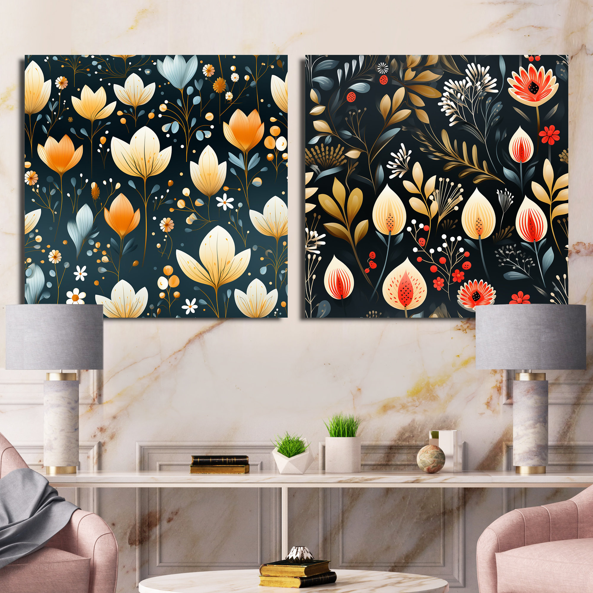 Design Art Scandinavian Botanical Collage III - Abstract Botanicals ...