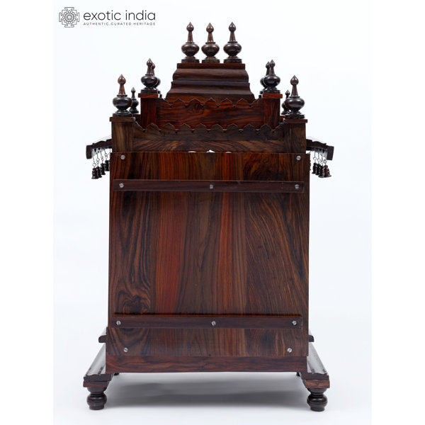 Exotic India 34" Designer Puja Temple in Wood with Goddess Lakshmi ...