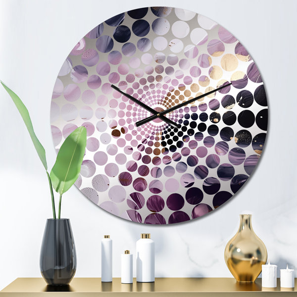 Ivy Bronx Mosera - Abstract Marble Wall Clock | Wayfair