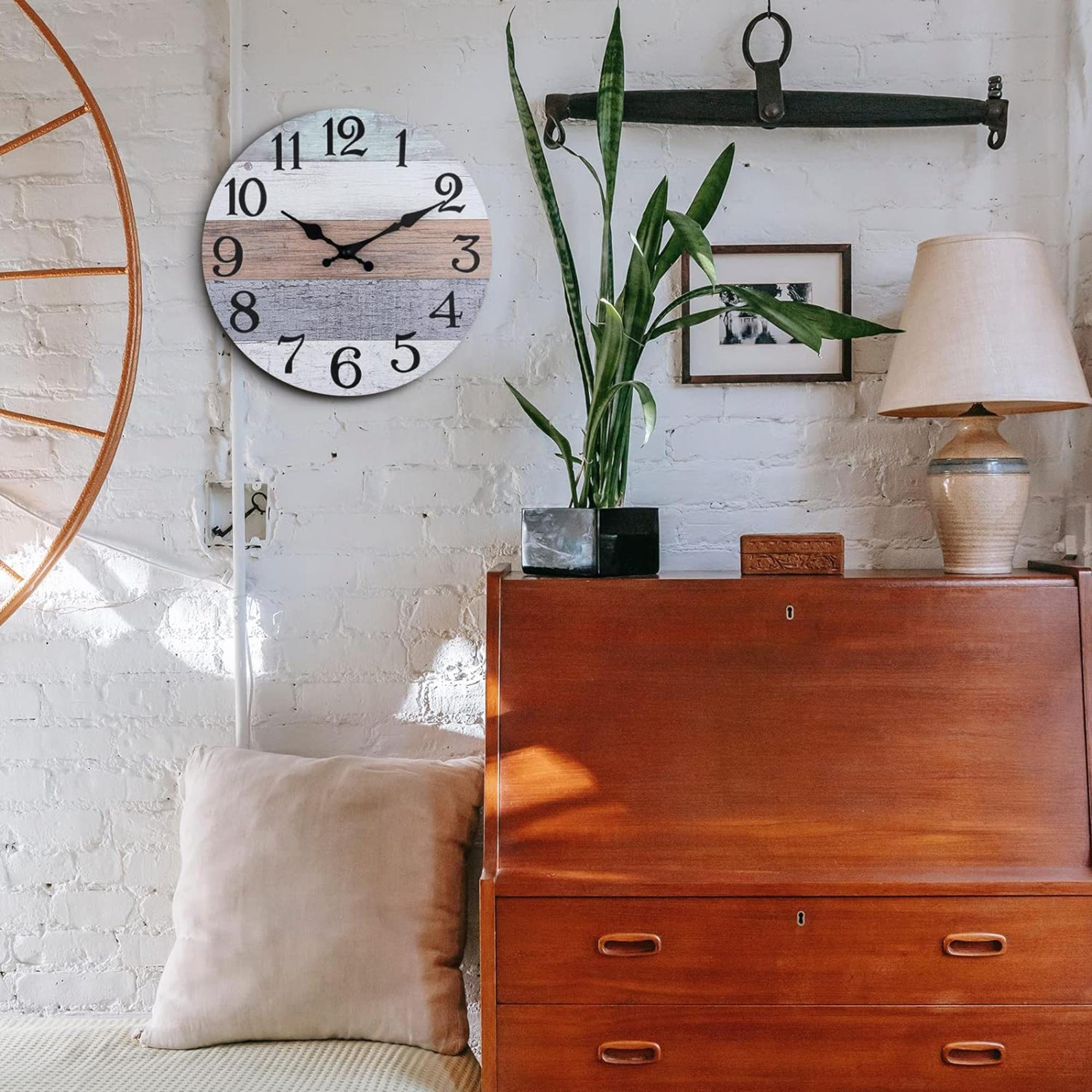 Ophelia & Co. Wall Clock Silent Non Ticking, Country Style Wall Clocks ...