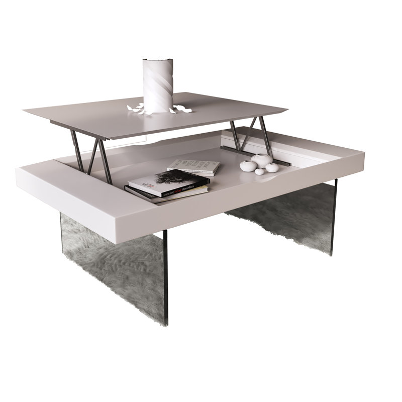 Hispania Home Glass Lift Top Sled 1 Coffee Table | Wayfair
