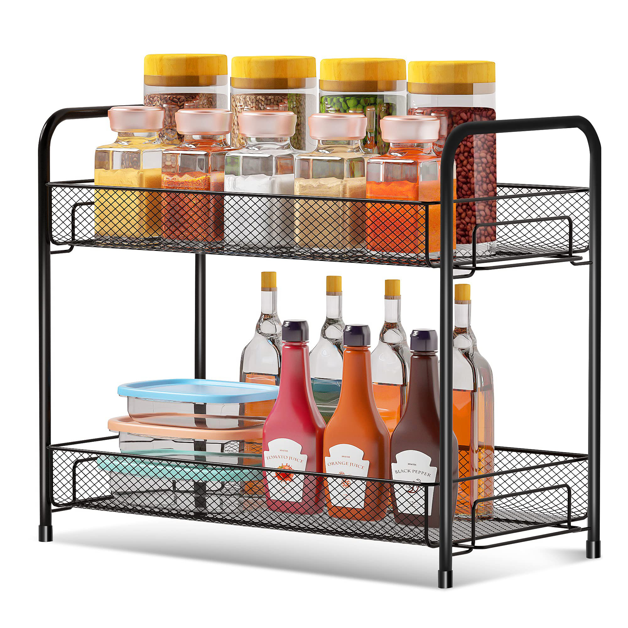 Prep & Savour Delainie 2-Tier Foldable Rust-Proof Spice Rack | Wayfair