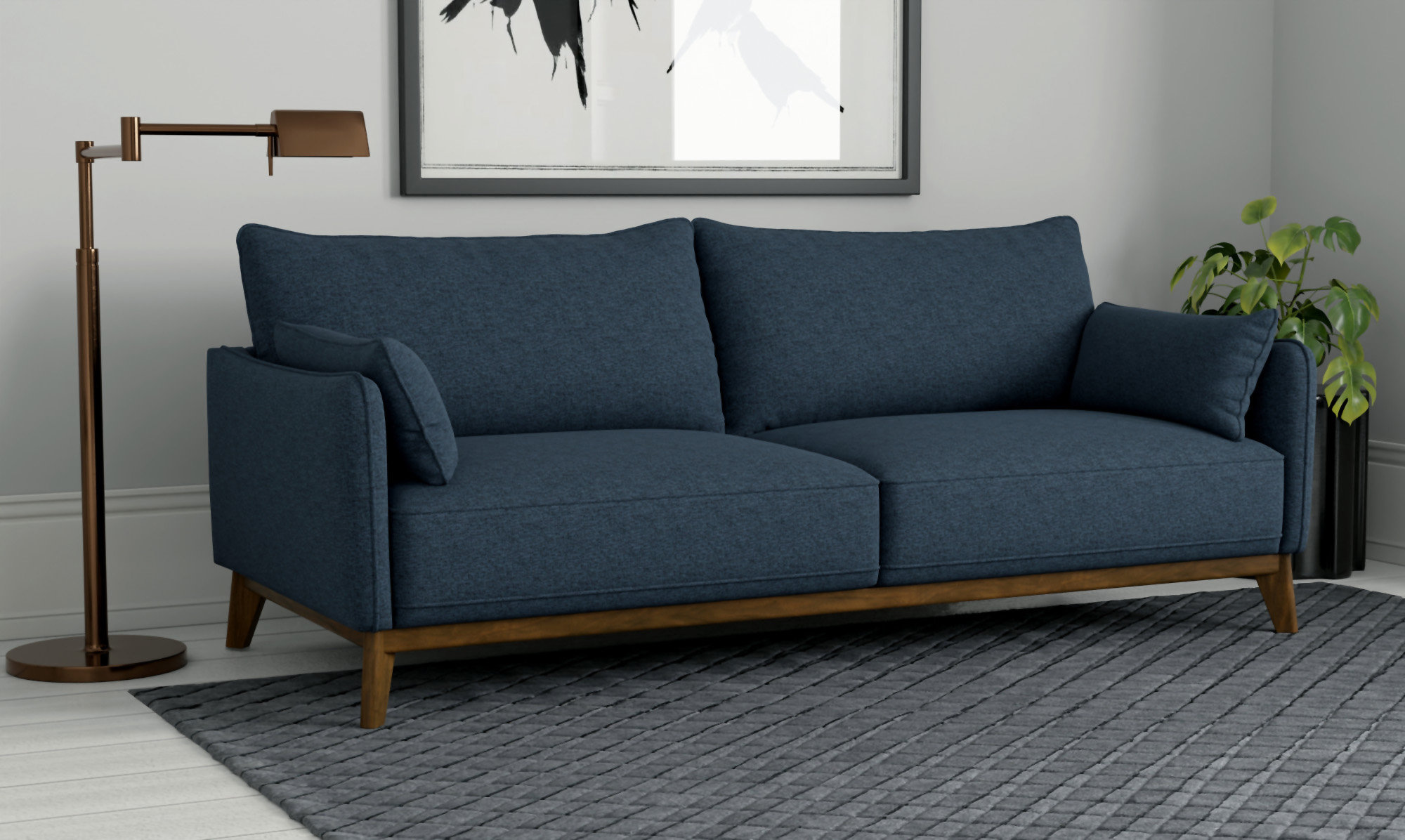 Wrought Studio™ Blue Sofa | Wayfair