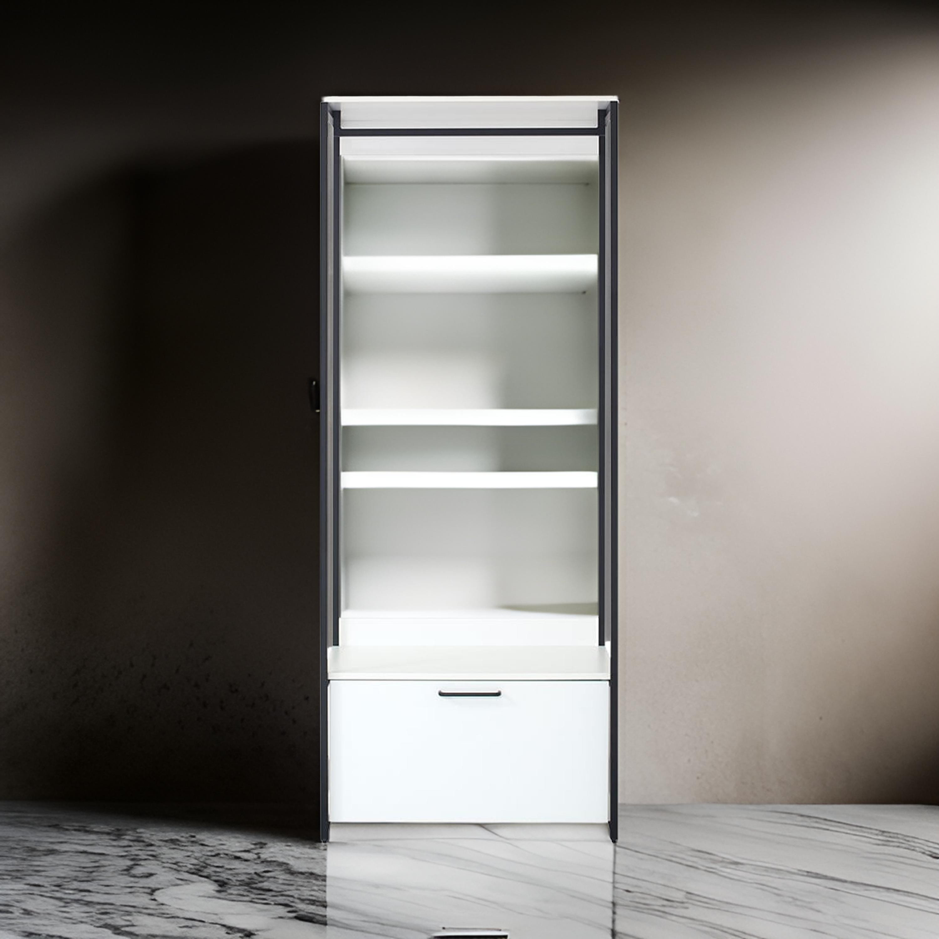 Benjara Cox Modular Closet System, 1 Storage Drawer, Hanging Rod, Black ...