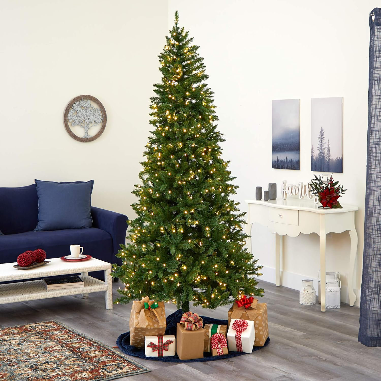 Alcott Hill® Green Valley Fir Artificial Christmas Tree with LED Lights ...