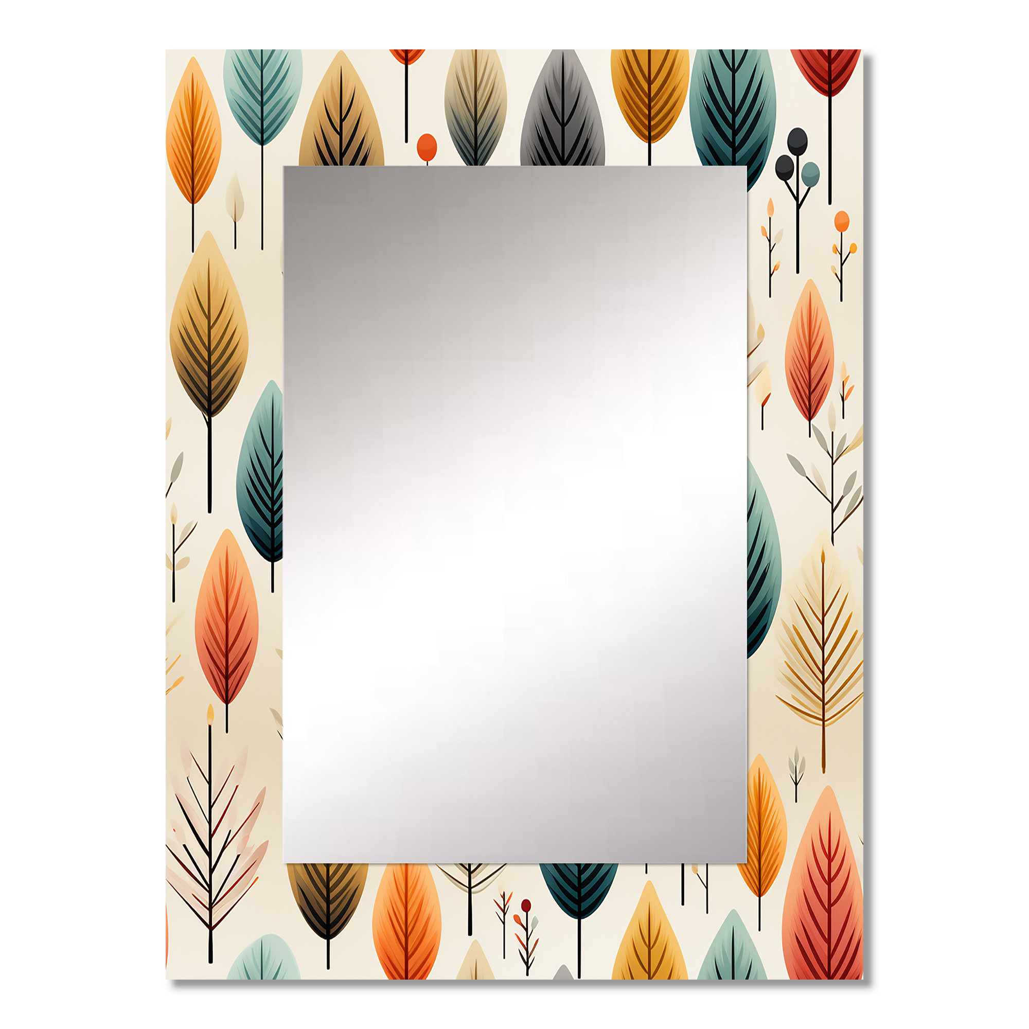 Bungalow Rose Teal Botanical Harmony - Botanical Mirror Wall Decor ...