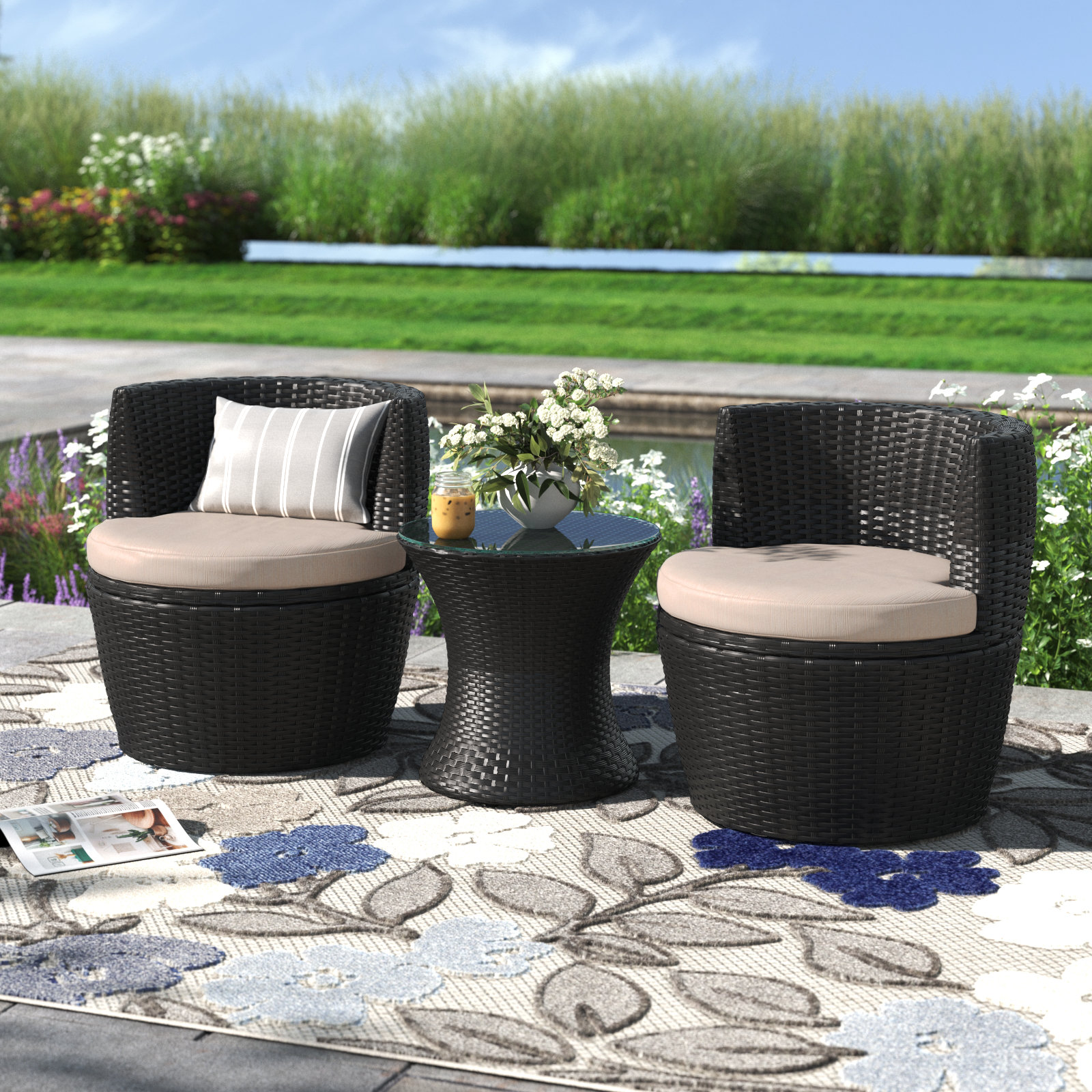 Lark Manor Alcinda 2 - Person Outdoor Seating Group & Reviews | Wayfair