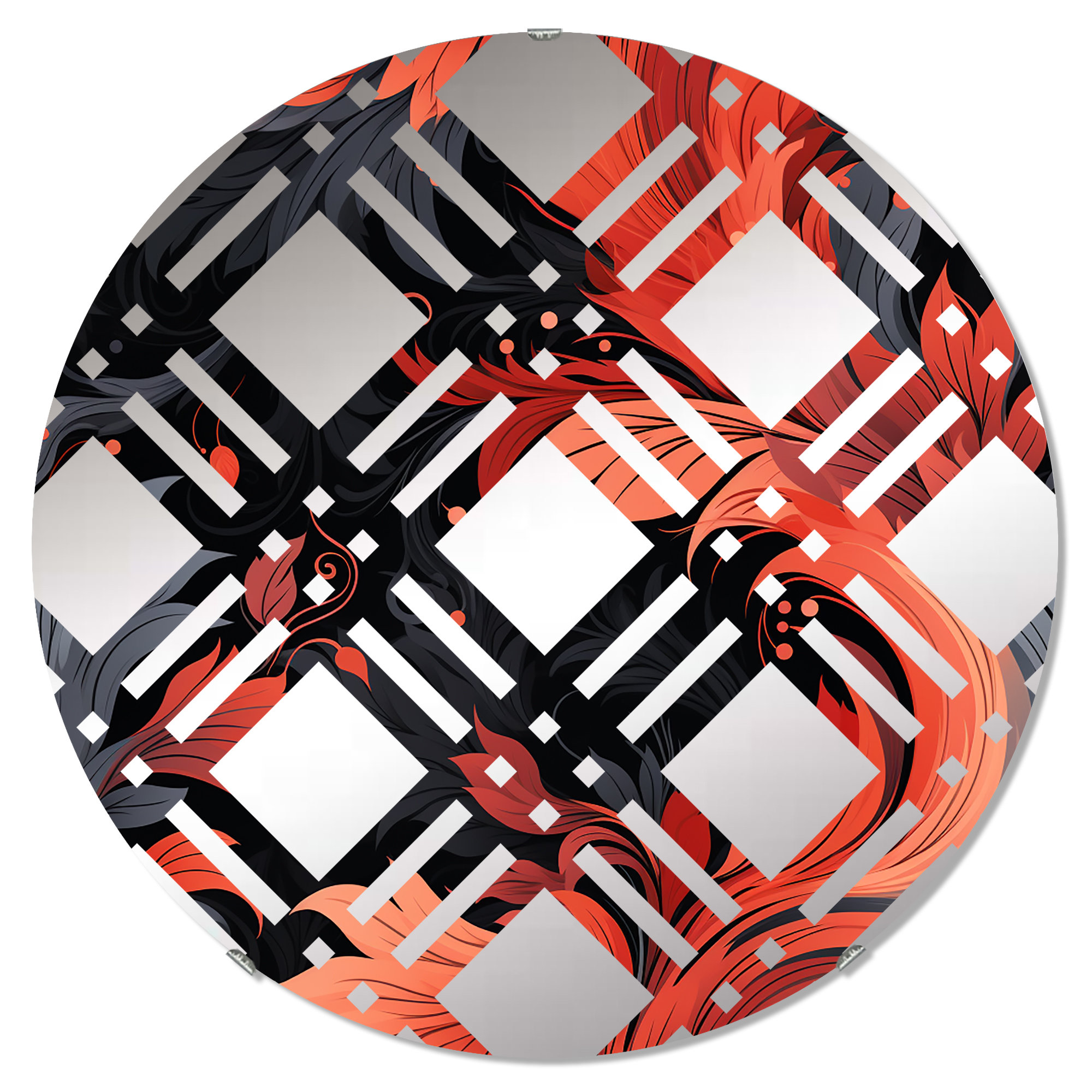 Design Art Ember Twilight Moody Patterns I - Plaid Decorative Mirror ...