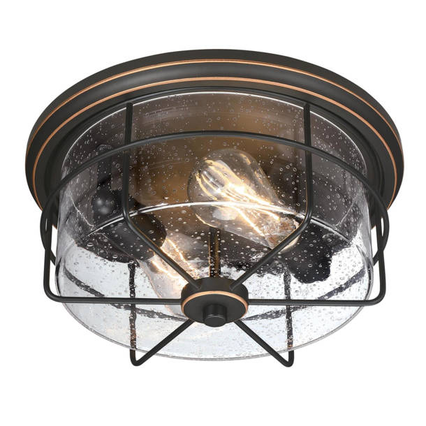 Globe Electric Dark Bronze 2 - Bulb Outdoor Flush Mount & Reviews | Wayfair