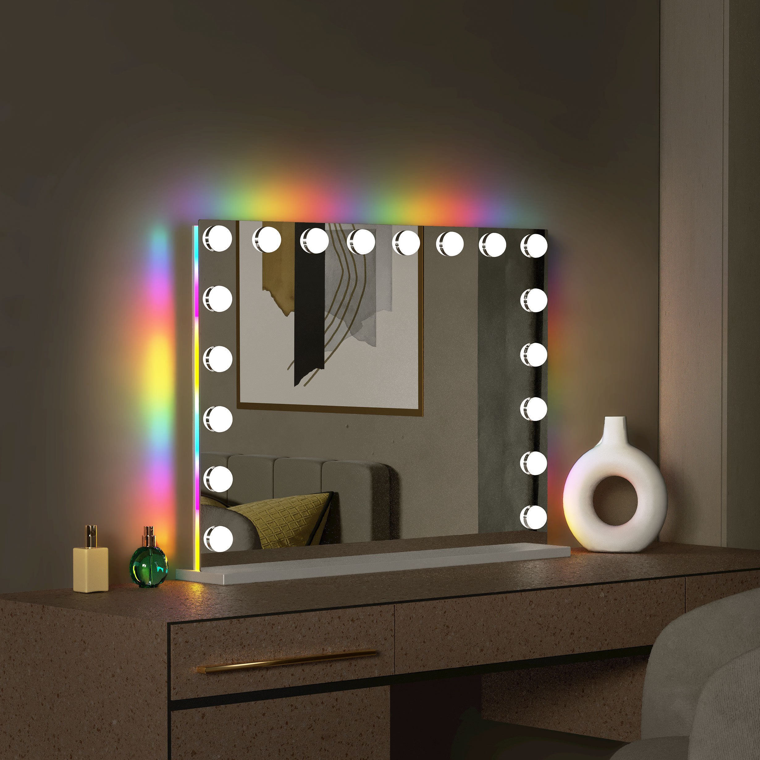 Latitude Run® Aluminium Rectangle LED Mirror & Reviews | Wayfair