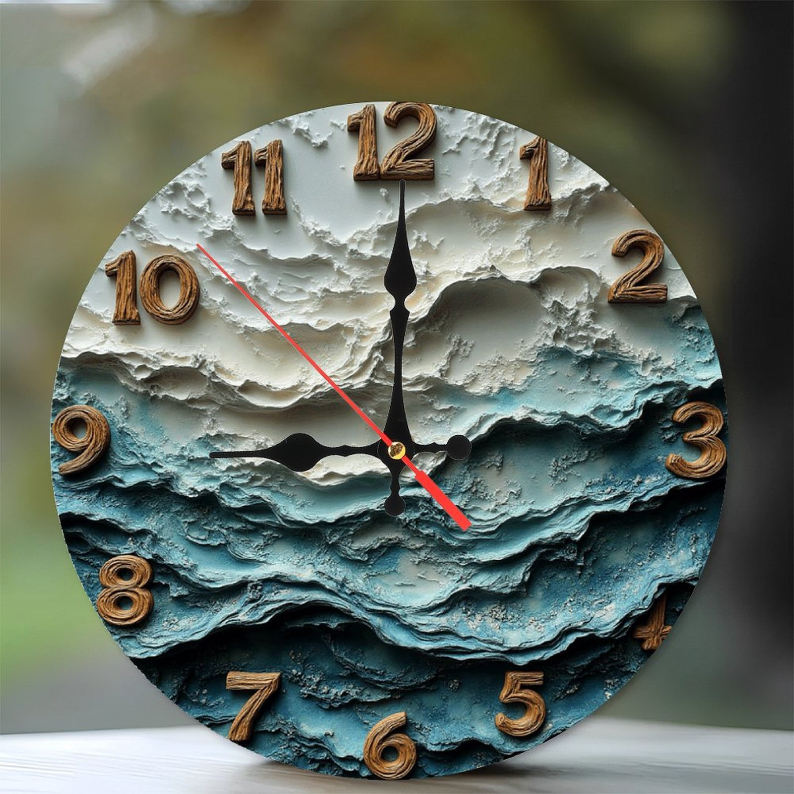 Dakota Fields Artistic Wall Clock with Unique Wave Design | Wayfair