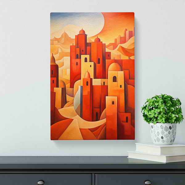 Marlow Home Co. Desert Cubism - Wrapped Canvas Print | Wayfair.co.uk