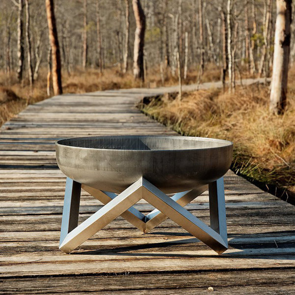Dakota Fields Sorrentino Stainless Steel Charcoal/Wood Burning Fire Pit ...