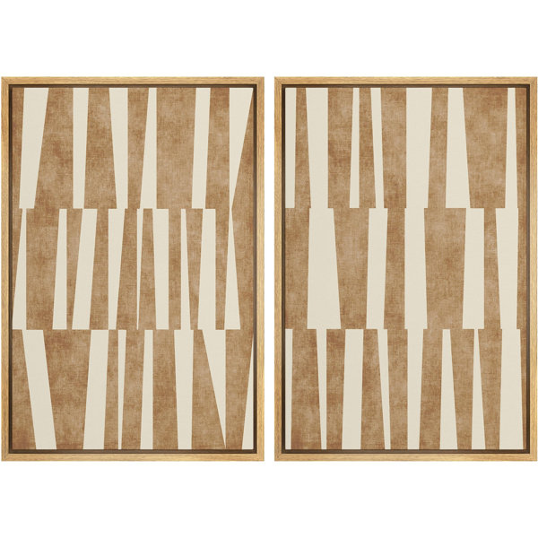 wall26 " Set Taupe Tones Modern Geometric Abstract " 2 - Pieces on ...