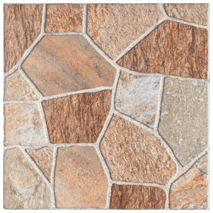 Merola Tile Leticia 17 3/4" x 17 3/4" Ceramic Stone Look Field Wall ...